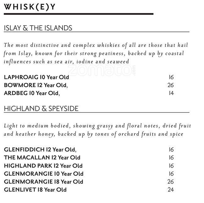 Menu at The White House Restaurant, Wellington