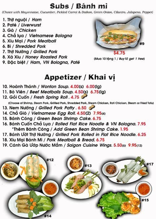 Menu at Pho Saigon Cuisine restaurant, Margate