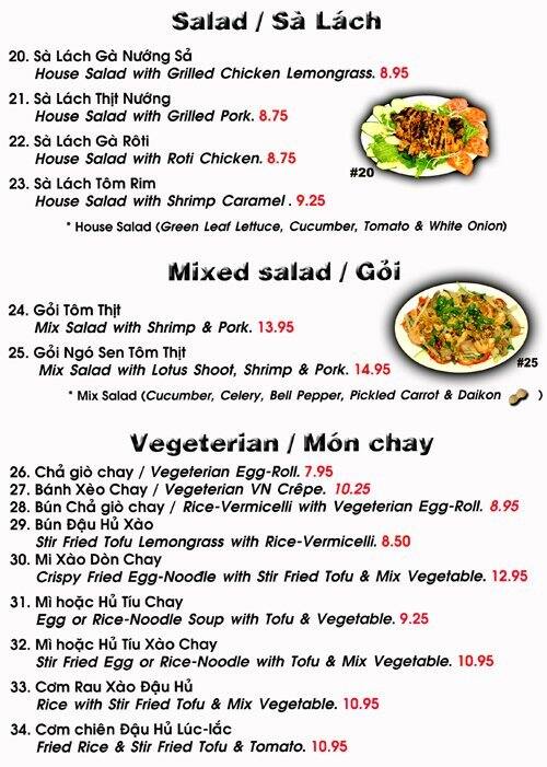 Menu at Pho Saigon Cuisine restaurant, Margate