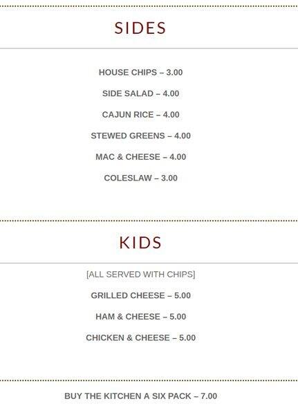 Menu at City Pork Jefferson BBQ, Baton Rouge