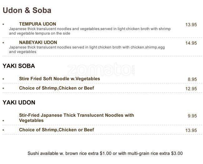 Menu at Koto Grill & Sushi restaurant, Salem