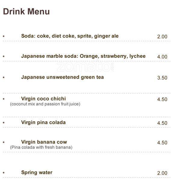 Menu at Koto Grill & Sushi restaurant, Salem