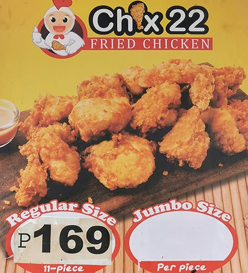 Menu at Chooks-to-Go restaurant, Las Pinas, FX6V+4VC