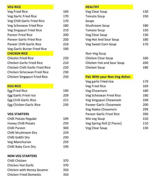 Menu of Baba Ka Adda, DLF Cyber City, Gurgaon