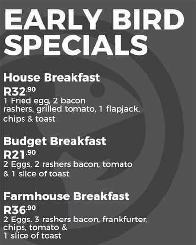 Menu at Parrots restaurant, Centurion, Shop 136