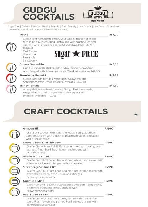 Carta del restaurante Parrots, Centurion, Shop 136