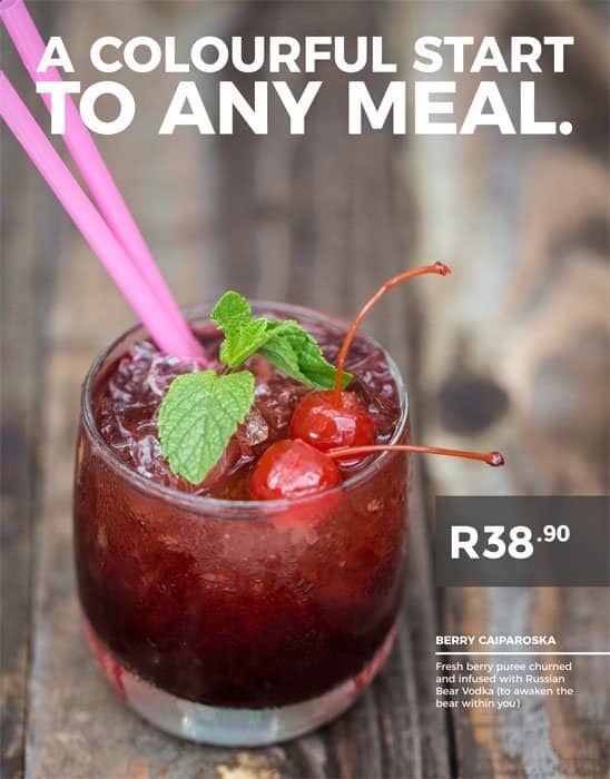 Menu at Parrots restaurant, Centurion, Shop 136