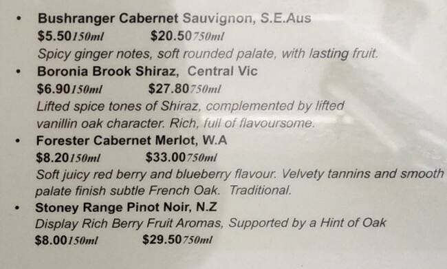 Menu at Yamato Japanese - Exhibition Street restaurant, Melbourne