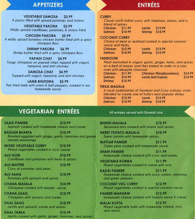 Menu at Mount Everest Cuisine restaurant, Boulder