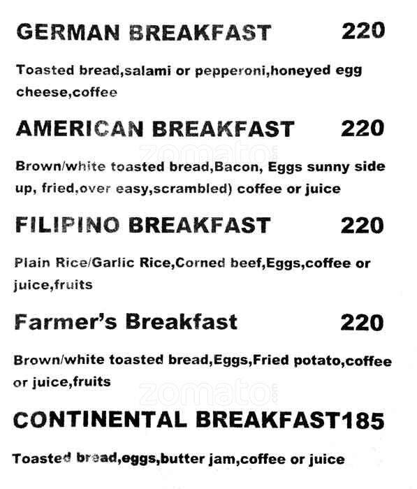 Menu at Ritzy's White Beach Resort & Restaurant, Philippines