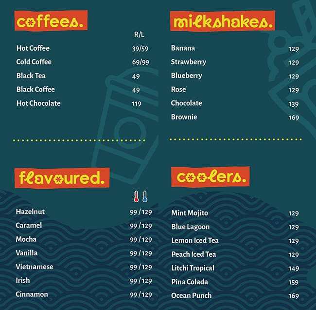 Menu at Cafe Meraki, Pune