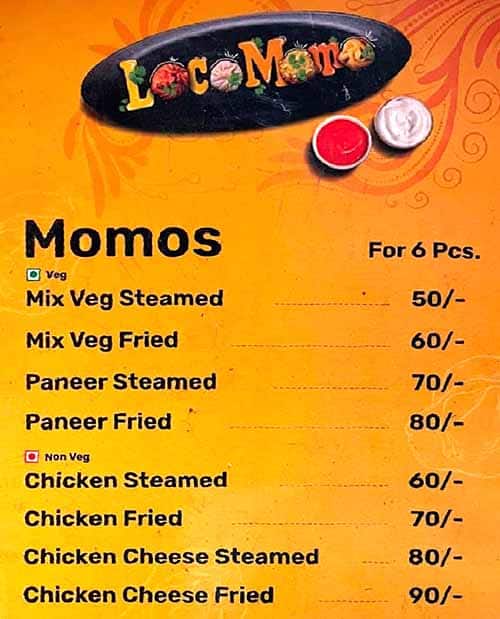 Menu of Loco Momo, Wakad, Pune