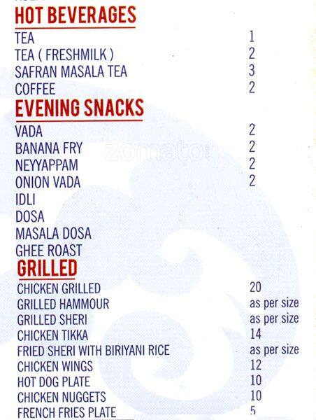 Menu at Alka Ammas Restaurant, Dubai