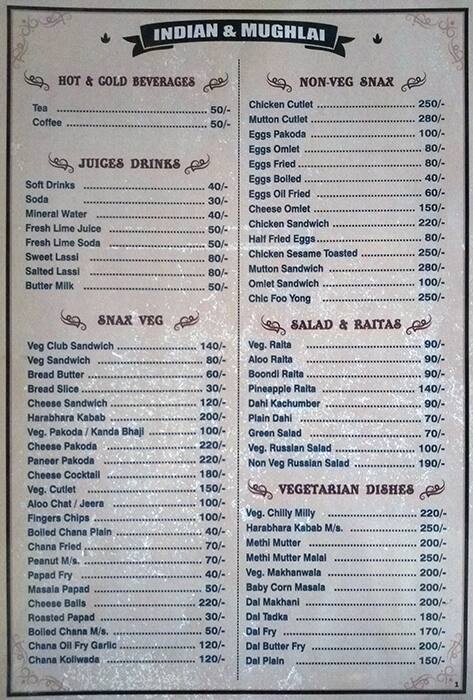 Hotel Prakash Family Restaurant And Bar Menu - Zomato
