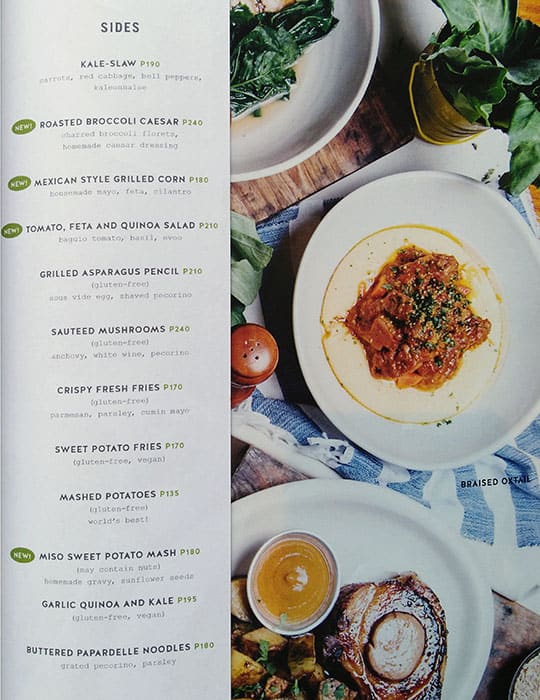 Menu at Green Pastures cafe, Taguig, Seven/NEO