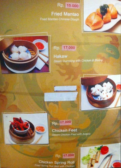 Menu at Rice restaurant, Jakarta, Jl. Darmawangsa VI