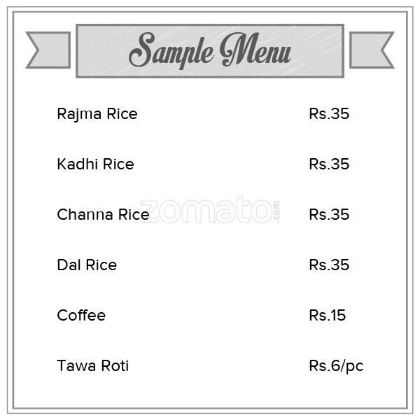 Menu at Yash Dhaba, Chandigarh, D Azad Market