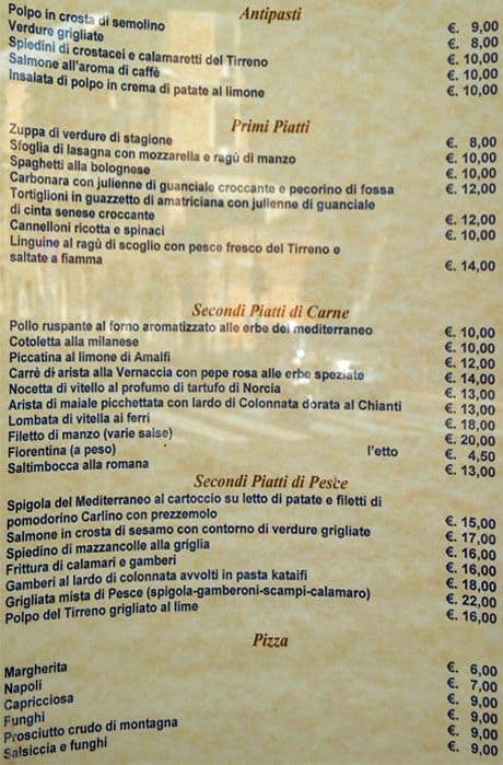 Menu at Papa Rex Ristorante - dal 1991 -, Rome, Via Aurelia