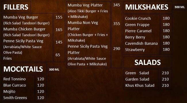 The Desserts Factory Menu, Menu for The Desserts Factory, DLF Phase 1 ...