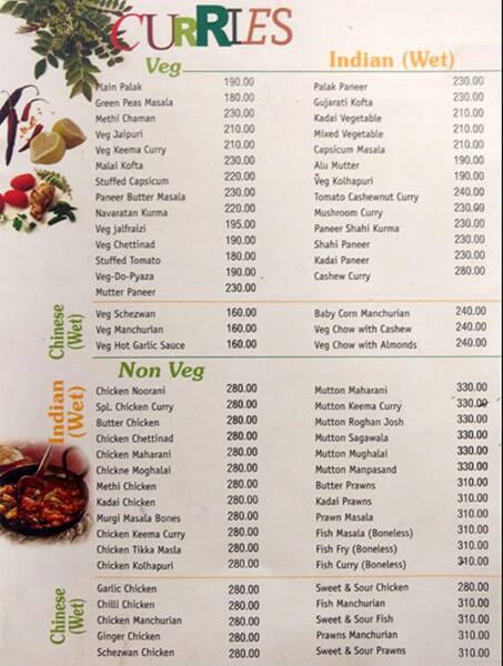 Menu at Sweet magic, Vijayawada, Bharadwaj