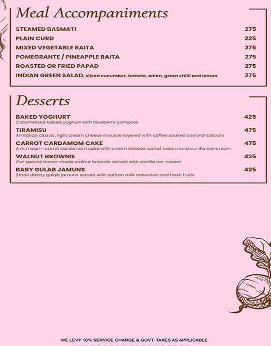 Menu at Connaught place, New Delhi, J675+HJC