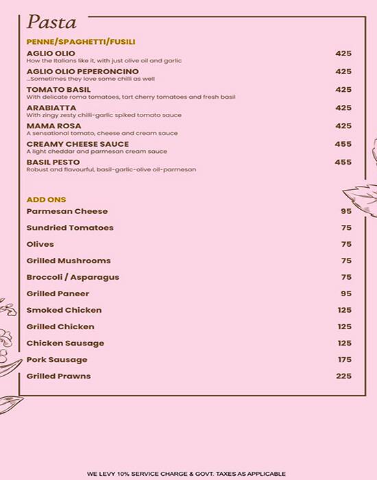 Menu at Connaught place, New Delhi, J675+HJC
