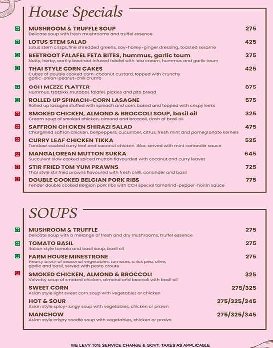 Menu at Connaught place, New Delhi, J675+HJC