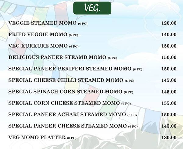 Menu of Pahadi Momo House, Kandivali West, Mumbai