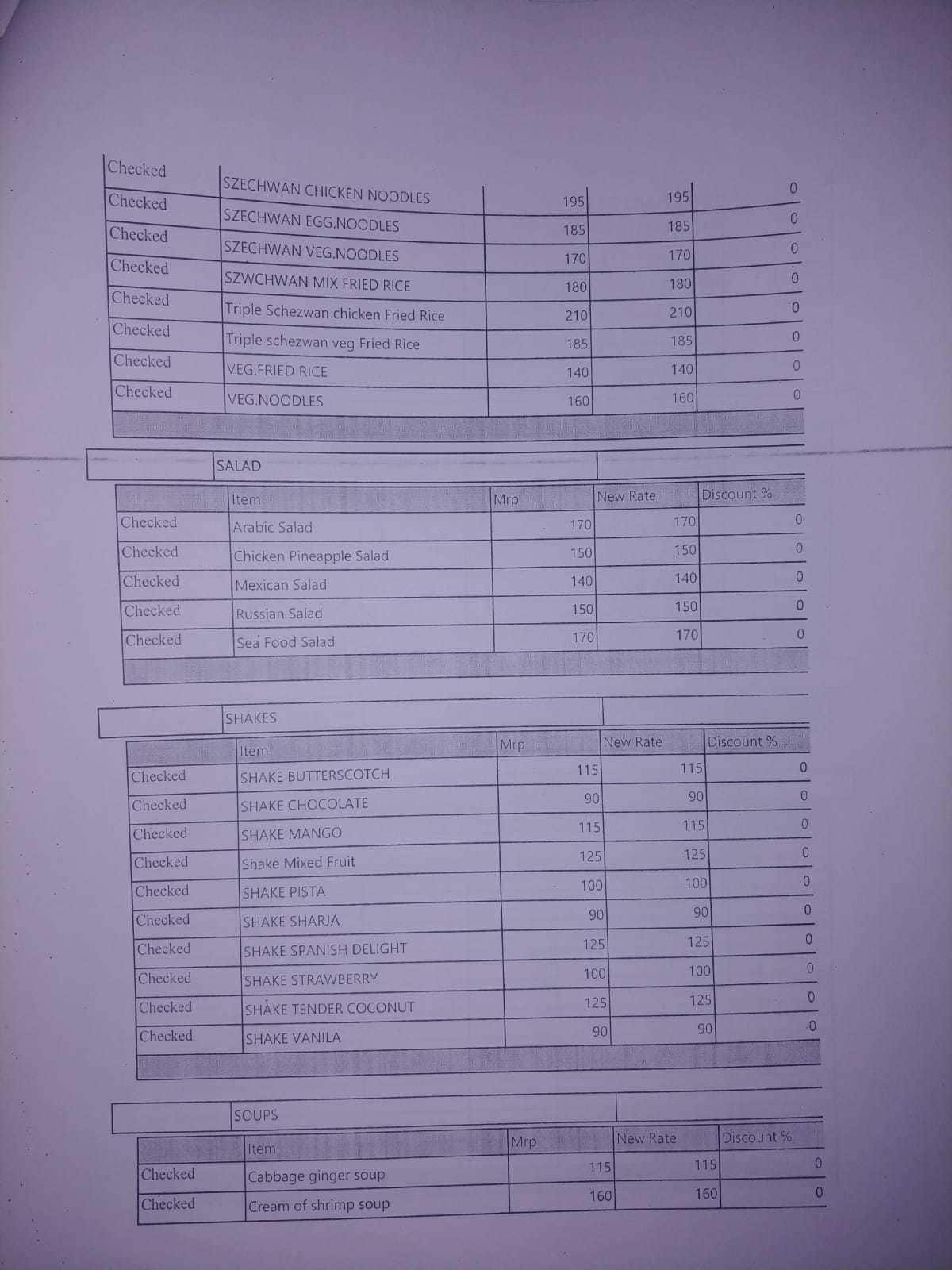 Menu of Mody Tramway Bistro, Chalakudy, Thrissur