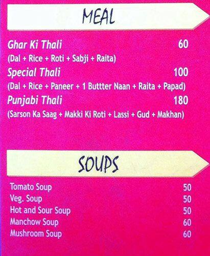 Menu at Food Cottage, Gurugram
