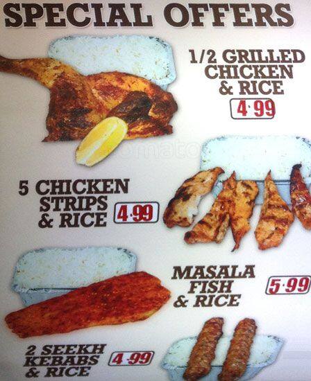 Menu at Chicken Valley restaurant, London, 119 South Lambeth Road