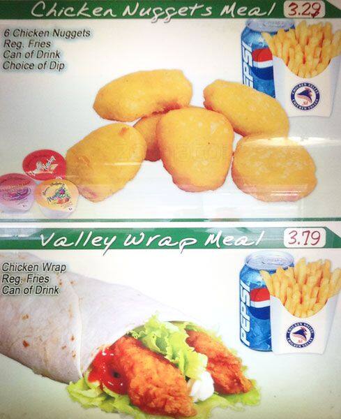 Menu at Chicken Valley restaurant, London, 119 South Lambeth Road