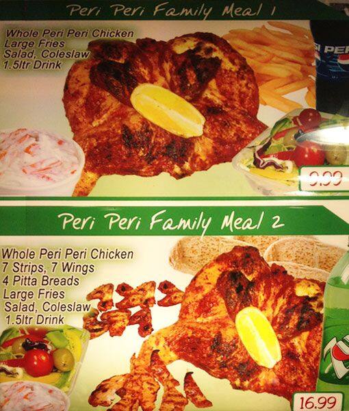 Menu at Chicken Valley restaurant, London, 119 South Lambeth Road