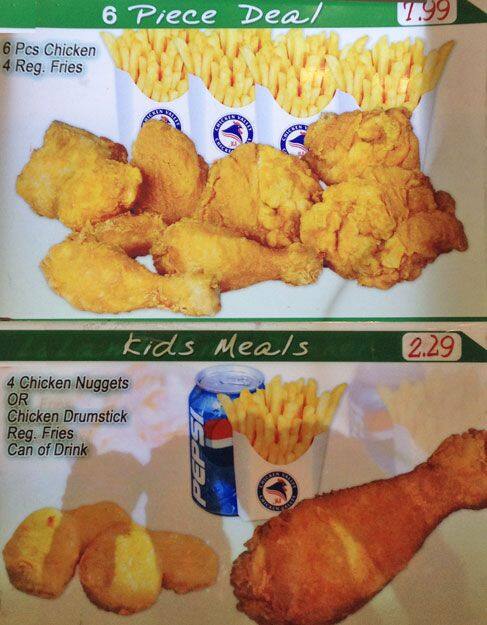 Menu at Chicken Valley restaurant, London, 119 South Lambeth Road