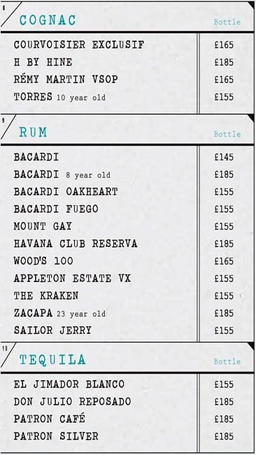 Menu at Forge pub & bar, London