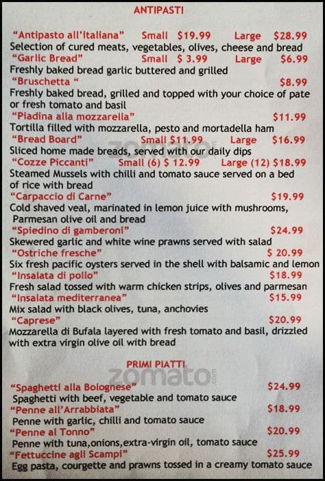 Cafe Centrale Menu, Menu for Cafe Centrale, Hamilton Central, Hamilton ...