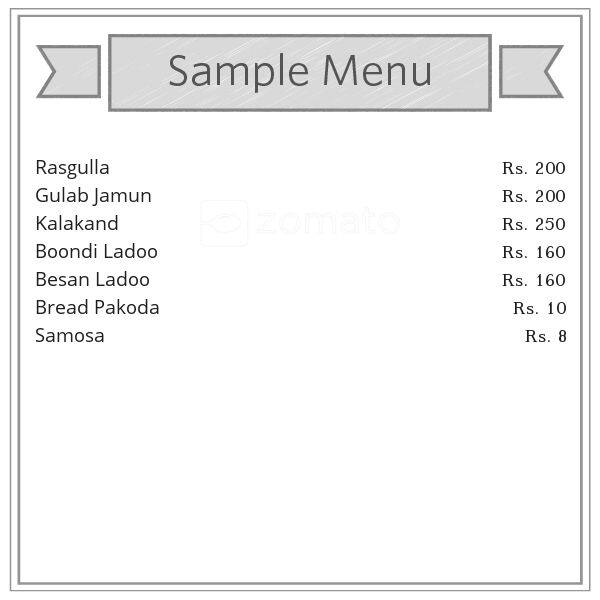 Shyam Sweets And Caterers Menu - Zomato