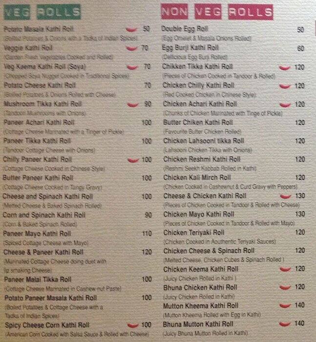 Rolls Inn Menu, Menu untuk Rolls Inn, Koregaon Park, Pune - Zomato