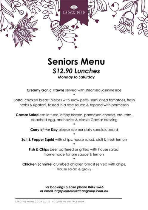 Menu at Largs Pier Hotel pub & bar, Largs Bay