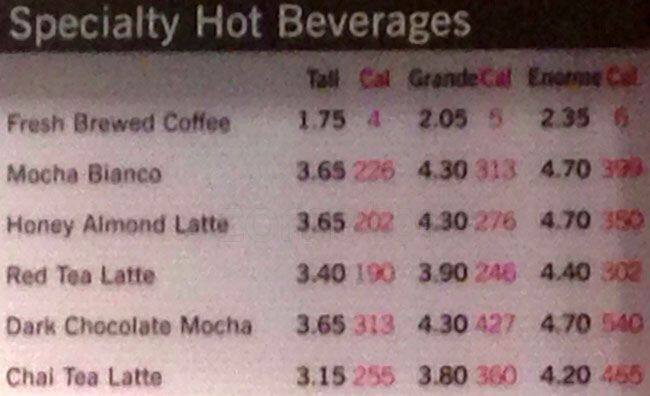 Menu at E Bar, Santa Clara