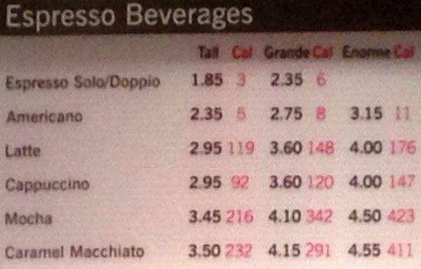 Menu at E Bar, Santa Clara