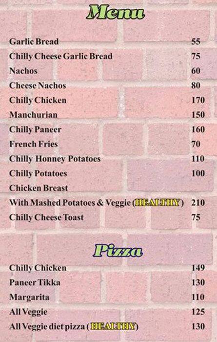 Menu at Cafe Gola, New Delhi