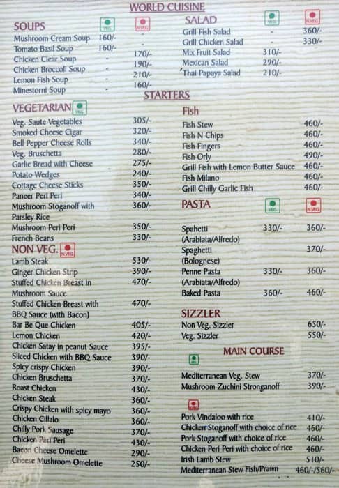 Menu at Machan, Gurugram, Sector 43