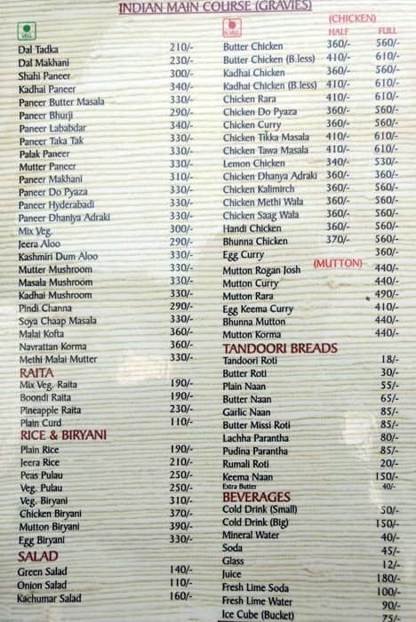 Menu at Machan, Gurugram, Sector 43