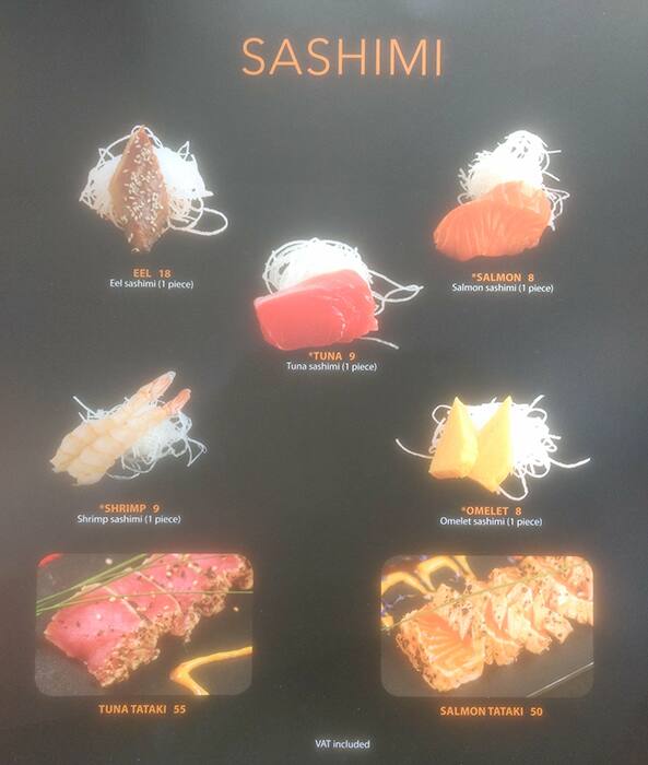 Menu at Sushi Counter restaurant, Abu Dhabi, Al Bandar