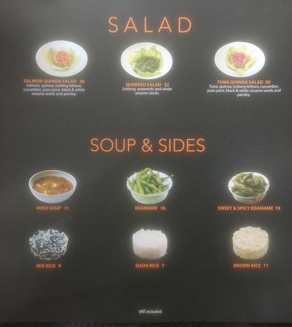 Menu at Sushi Counter restaurant, Abu Dhabi, Al Bandar