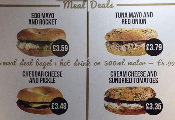 Menu at Bagel Factory London Bridge restaurant, London