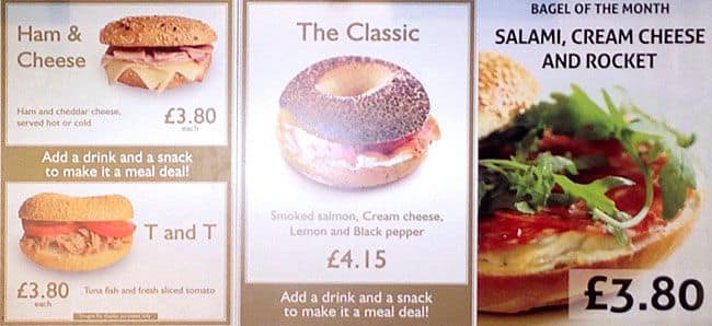 Menu at Bagel Factory London Bridge restaurant, London