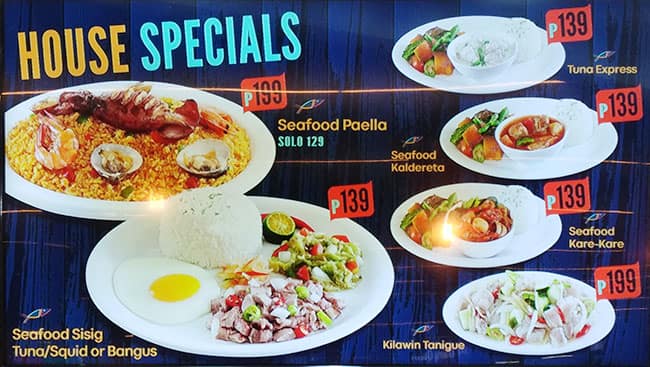 Menu at Seafood Pier restaurant, Mandaluyong