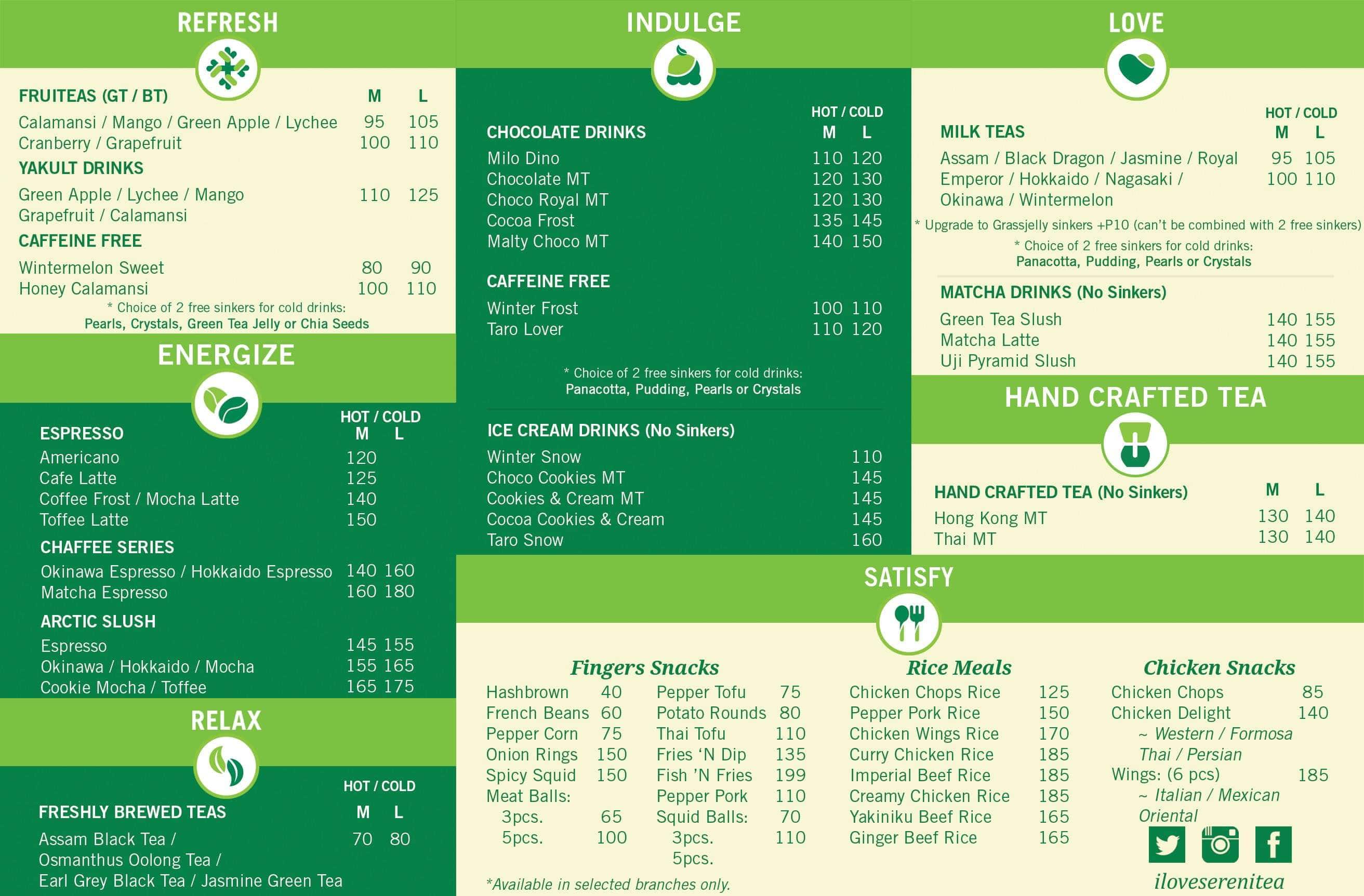 Menu at Serenitea, Makati, SM Hypermarket
